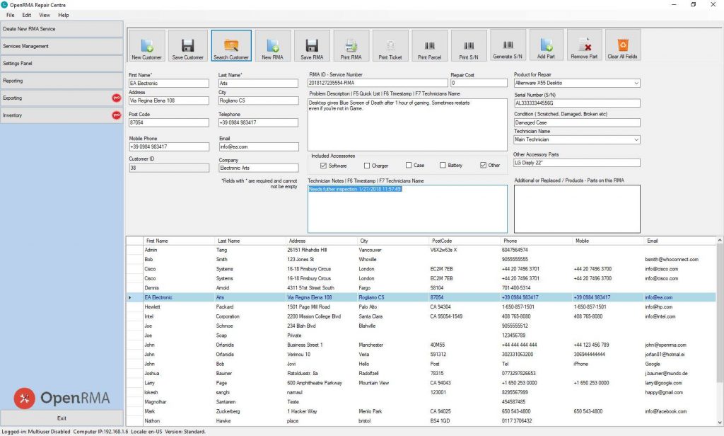 Creating New RMA Service - Computer repair shop software - OpenRMA ...